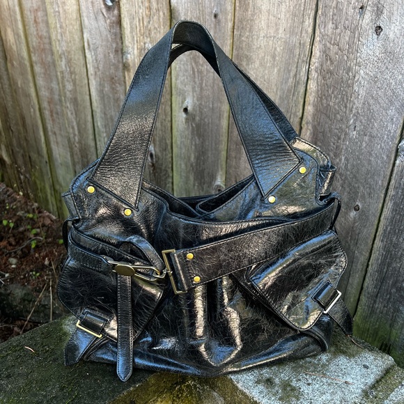 Kooba | Bags | Kooba Black Distress Leather Shoulder Bag | Poshmark